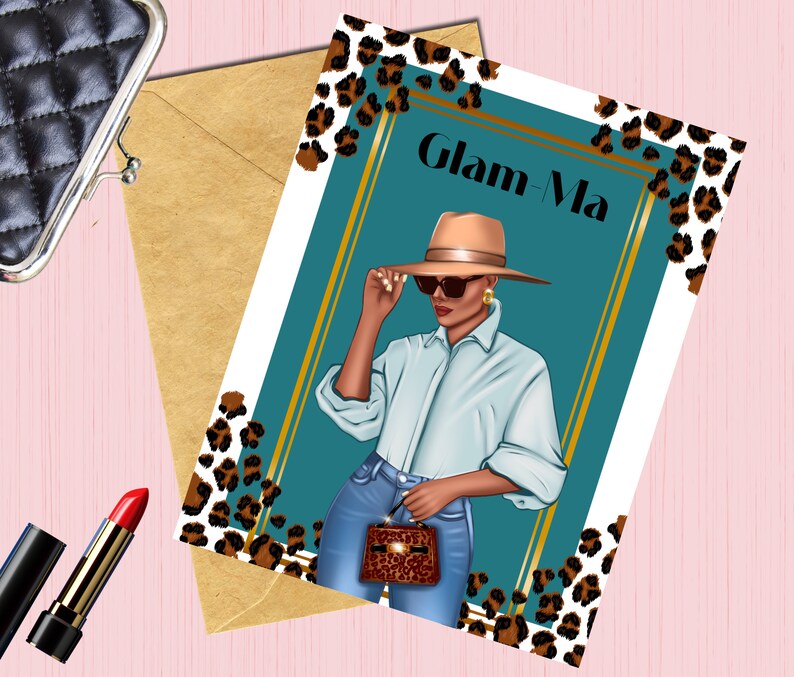 Glam-ma Black Mother's Day Card Glamma Mom Afro - Etsy