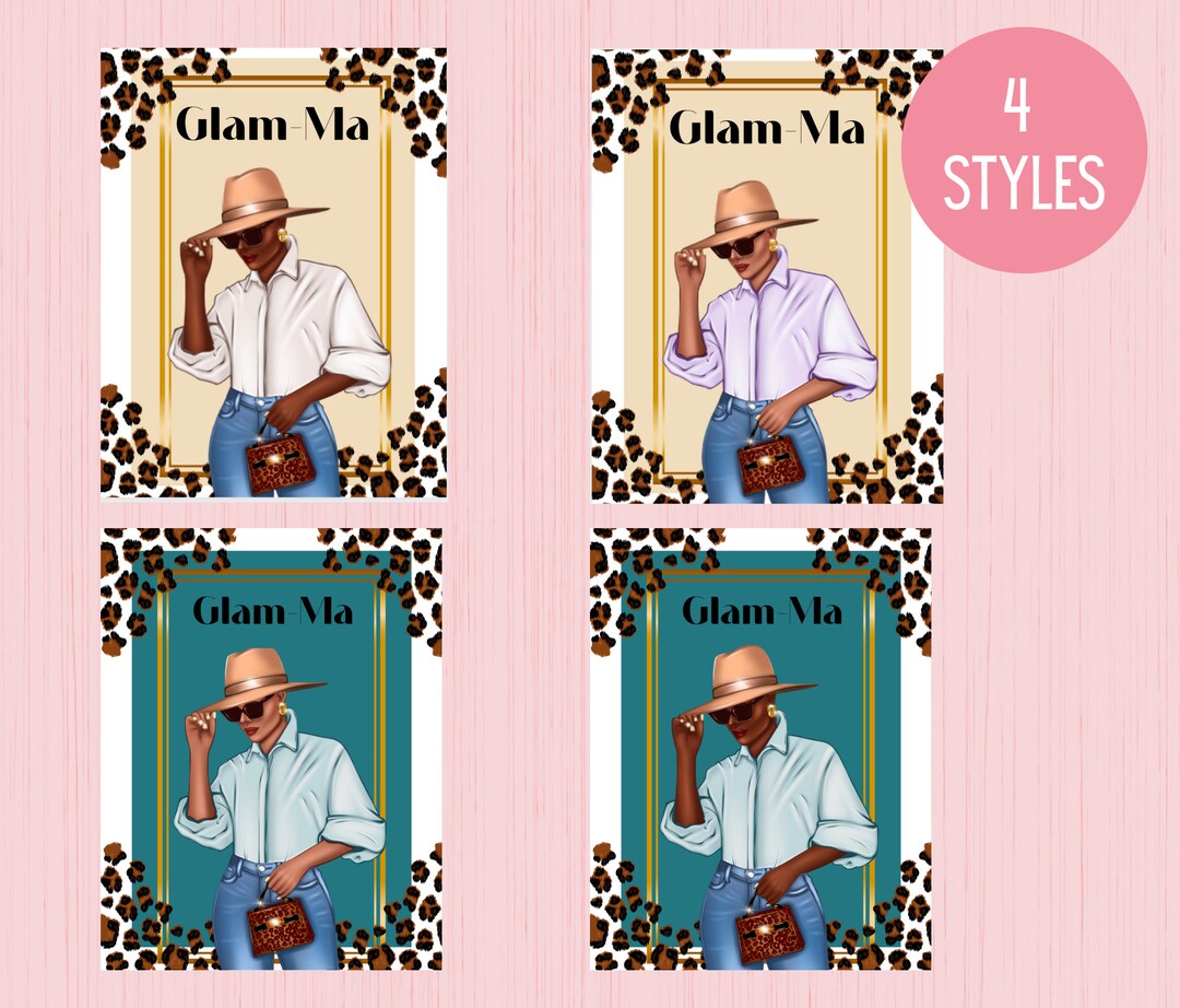Glam-ma- Black Mother's Day Card, Glamma Mom, Afro, Grandma, Glam Mom ...