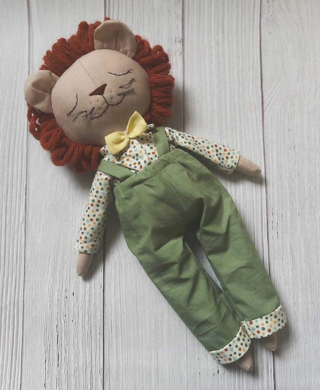 Lion Doll, Handmade Doll, Heirloom Cloth Doll, Fabric Doll, Cloth Lion ...