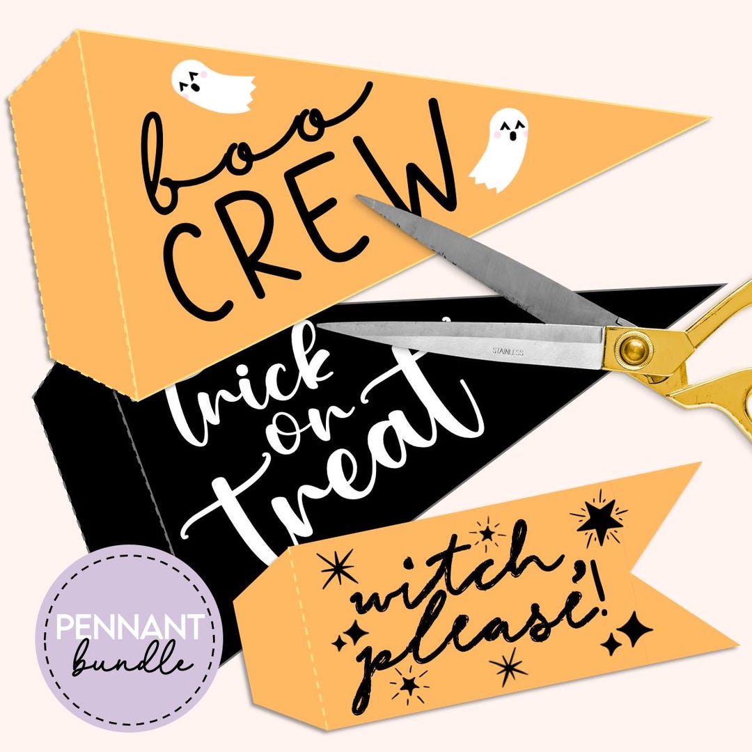 Halloween Pennant Flags Printable Halloween Decoration Halloween Decor ...