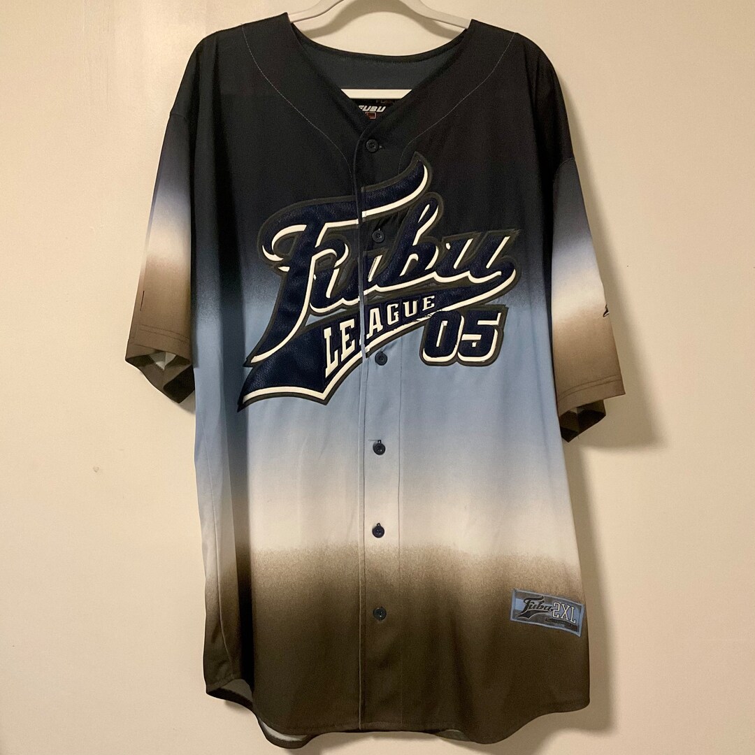 Vintage FUBU League Collection Baseball Jersey Sewn Lettering Blue & White Size XL - Etsy