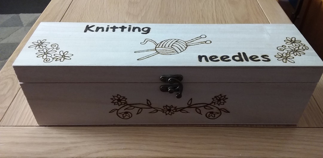 Pine Wooden Knitting Needle Box - Etsy