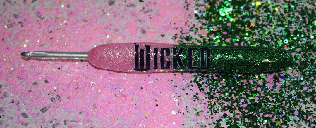Ergonomic Crochet Hook, WICKED Inspired Crochet Hook, Glitter Crochet ...
