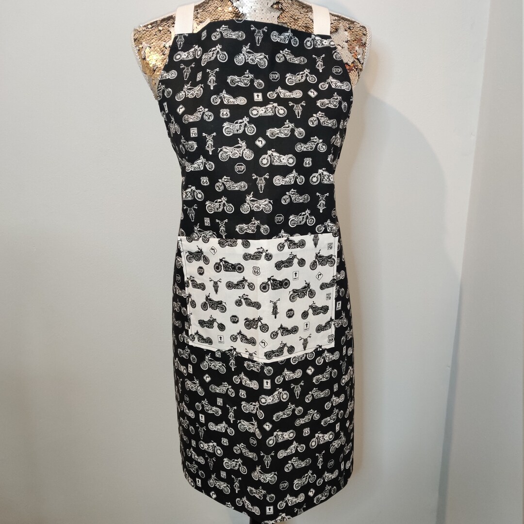 Handmade Route 66 Harley Bike Monochrome Adult Unisex Apron - Etsy