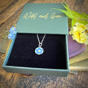 Forget Me Not Necklace, Sterling Silver Forget Me Not Necklace, Forget ...