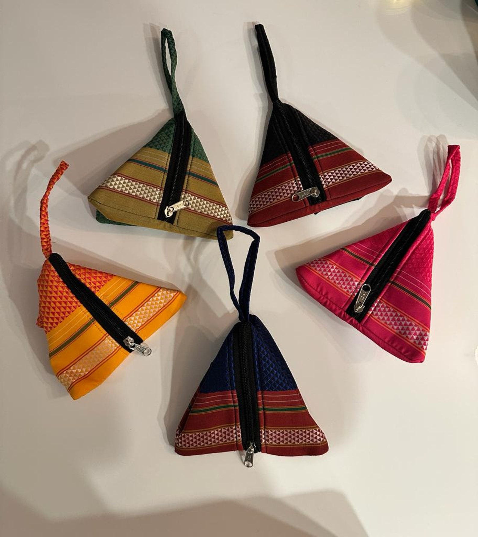 Triangular Samosa Pouch India Indigenous Design Handmade - Etsy