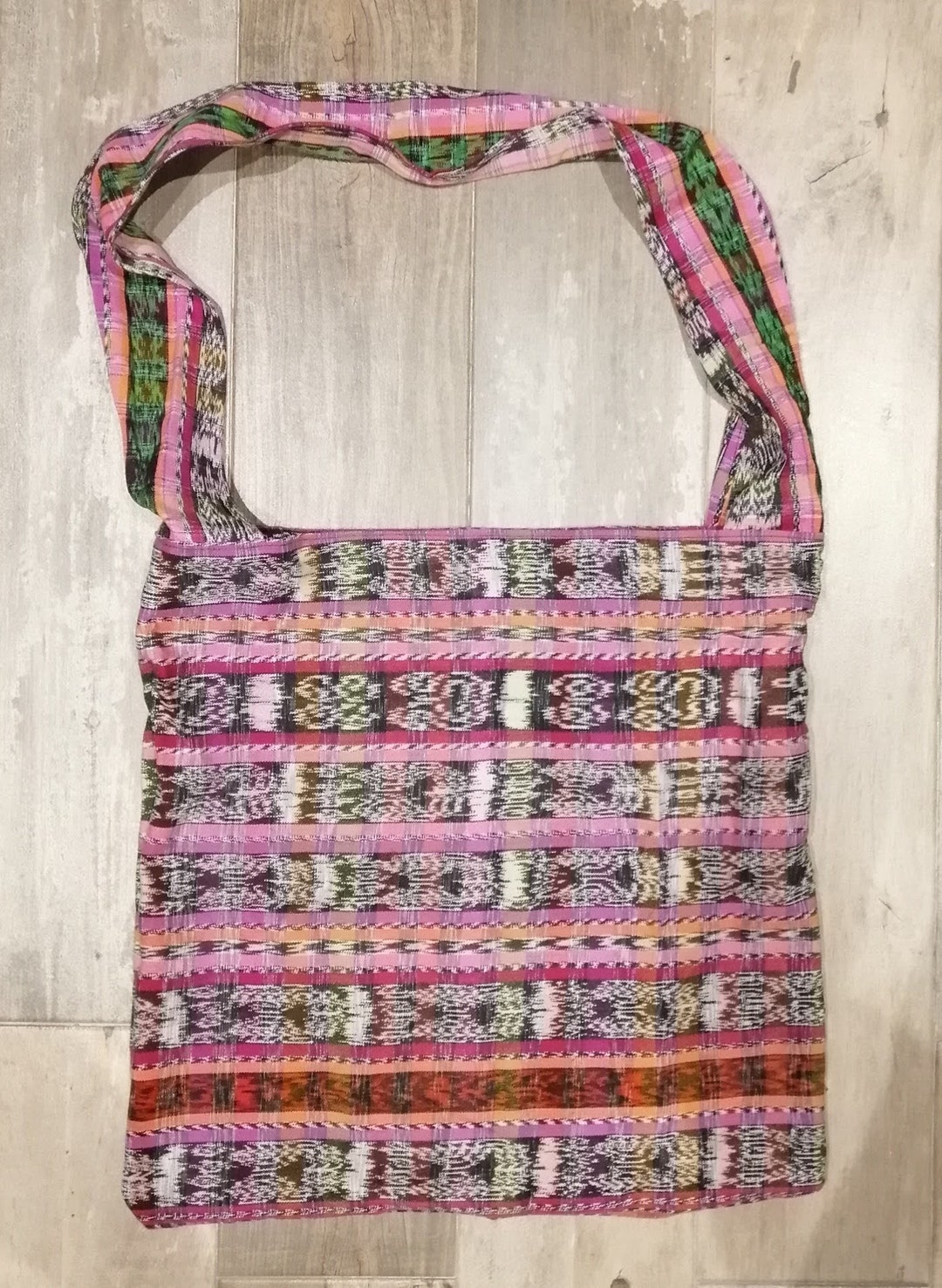 Guatemalan Mayan Tote Bag | Multicolor-pink-jaspe | Indigenous Design ...