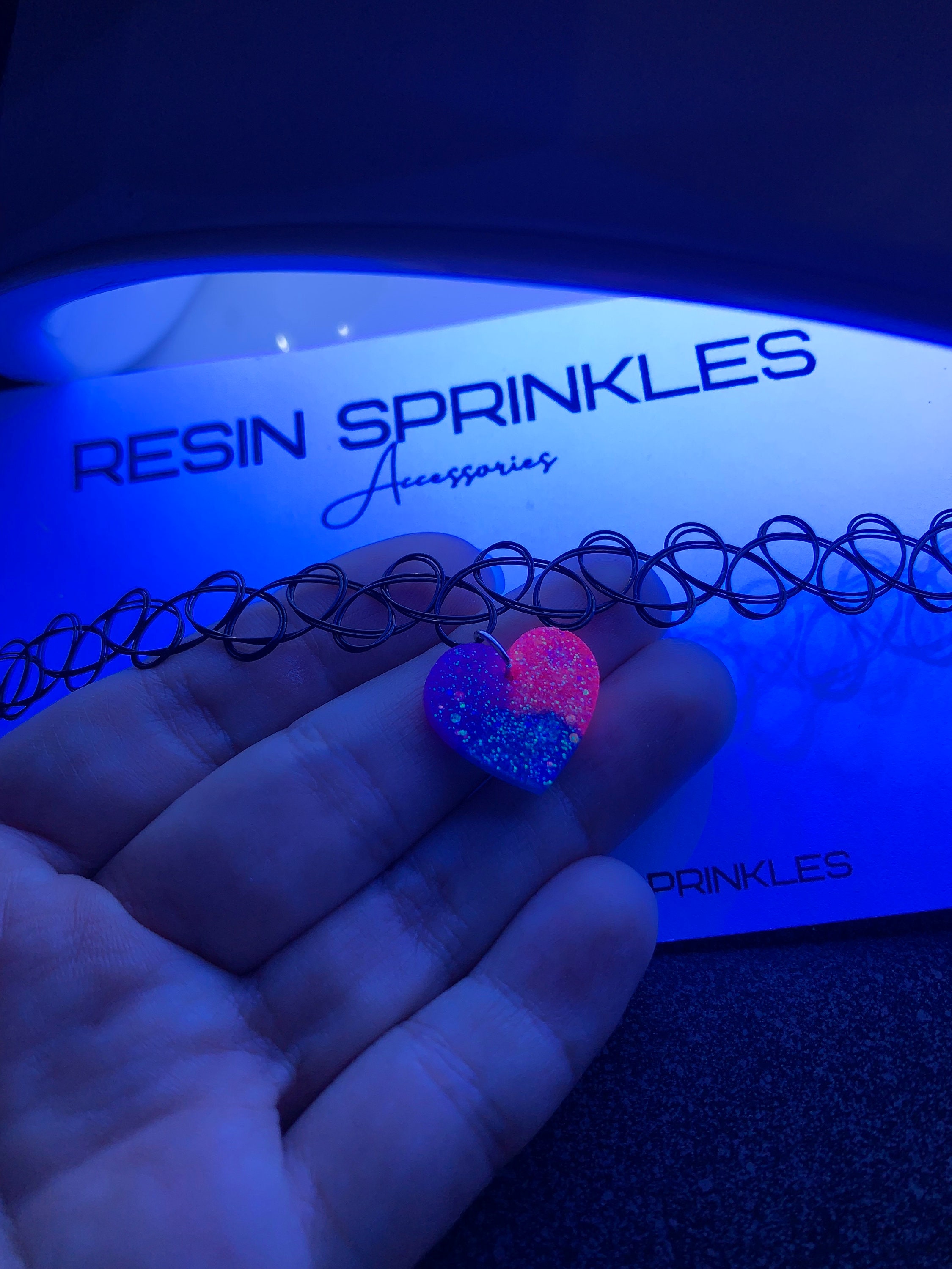 Bisexual Pride Heart Tattoo Choker Necklace | Bi Pride Tattoo Choker ...
