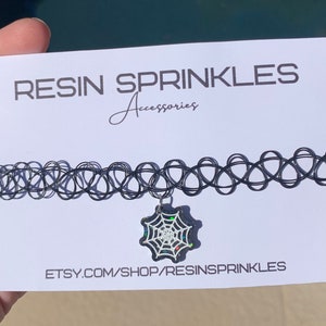 Black Spider Web Tattoo Choker Necklace | 90s Choker Necklace W ...