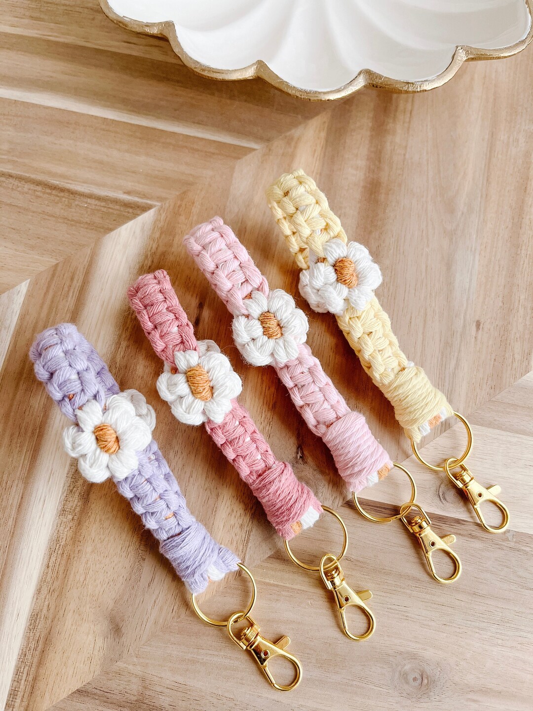 Mini Macrame Wristlet | Finger Loop Keychain | |macrame Finger Loop ...