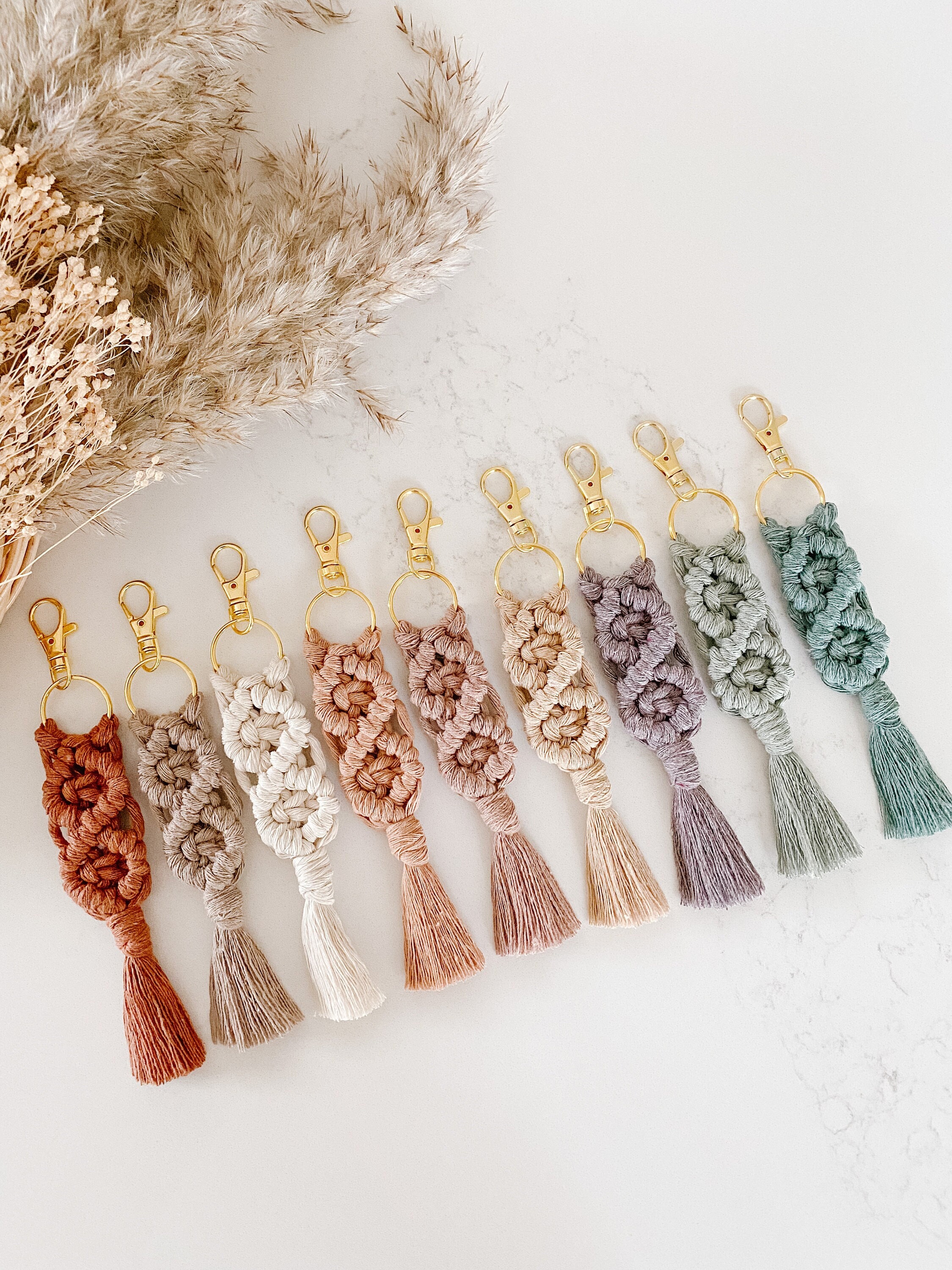 Macrame Keychain Macrame Charm Bag/purse Charm - Etsy