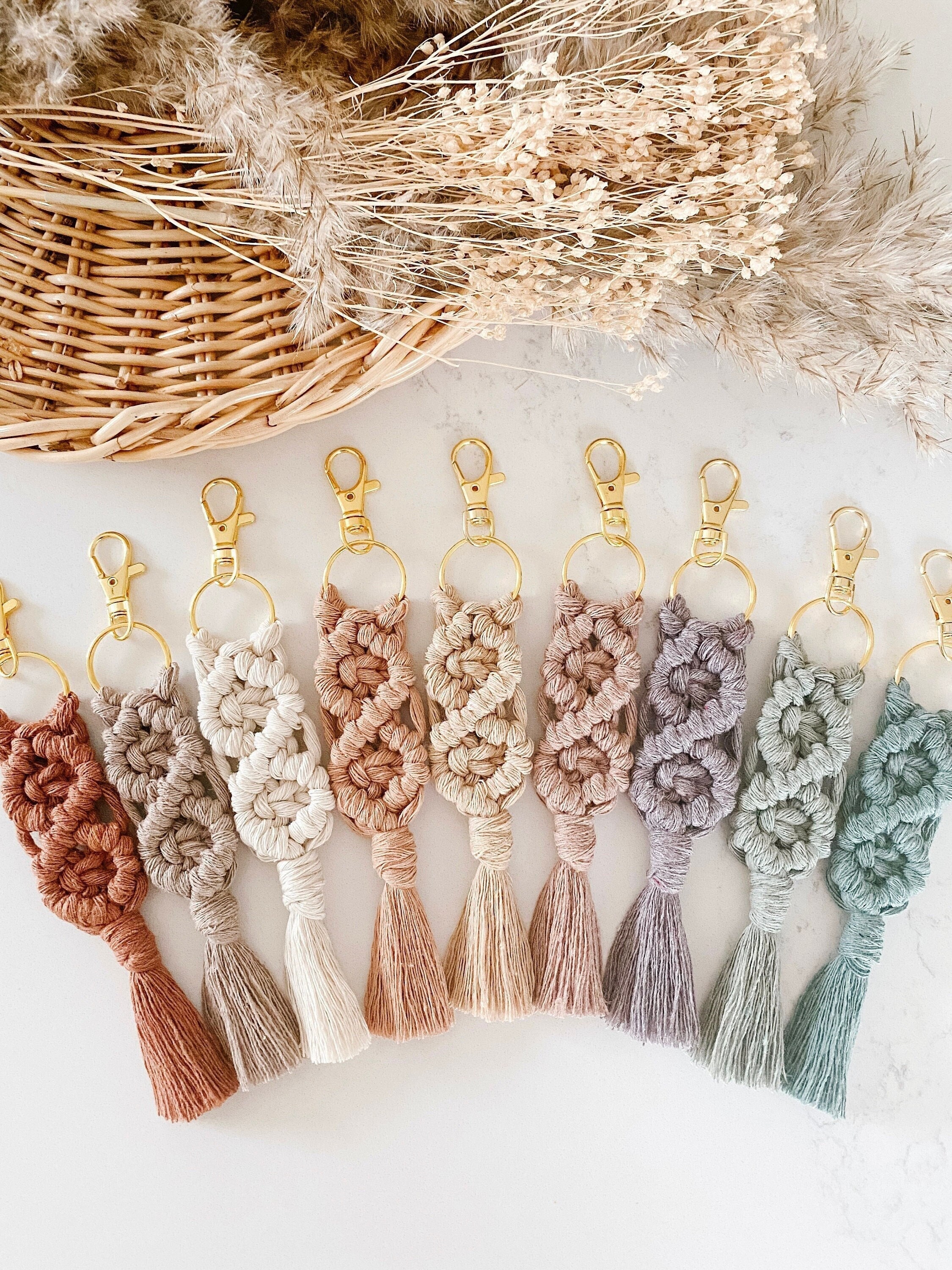 Macrame Keychain Macrame Charm Bag/purse Charm - Etsy