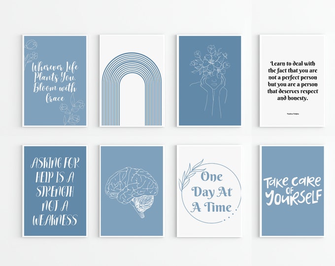 18 Therapist Office Art Decor, Psychologist Print Bundle, Counseling ...