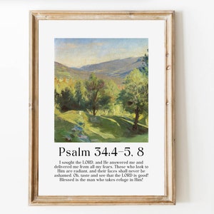 Bible Verse Prints Set of 6 Psalms Vintage Painting PRINTABLE| Modern ...