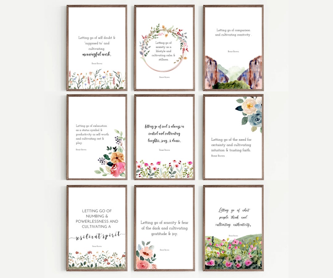 Brene Brown Quotes 10 Piece Wall Art, 10 Guideposts for Living on Each ...