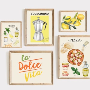 Italian Kitchen Wall Decor | Kitchen Wall Art Set of 8 PRINTABLES ...