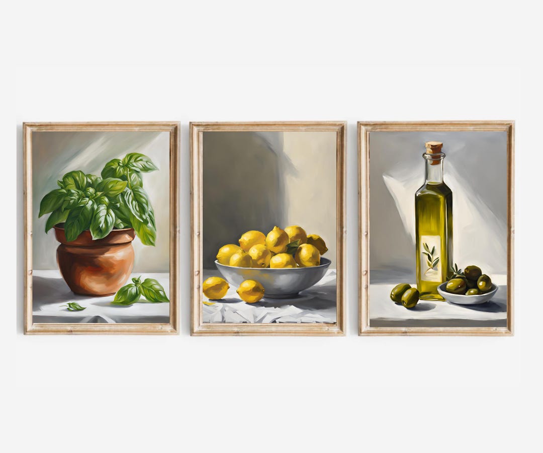Italian Kitchen Wall Decor | Kitchen Wall Art Set of 3 PRINTABLES ...