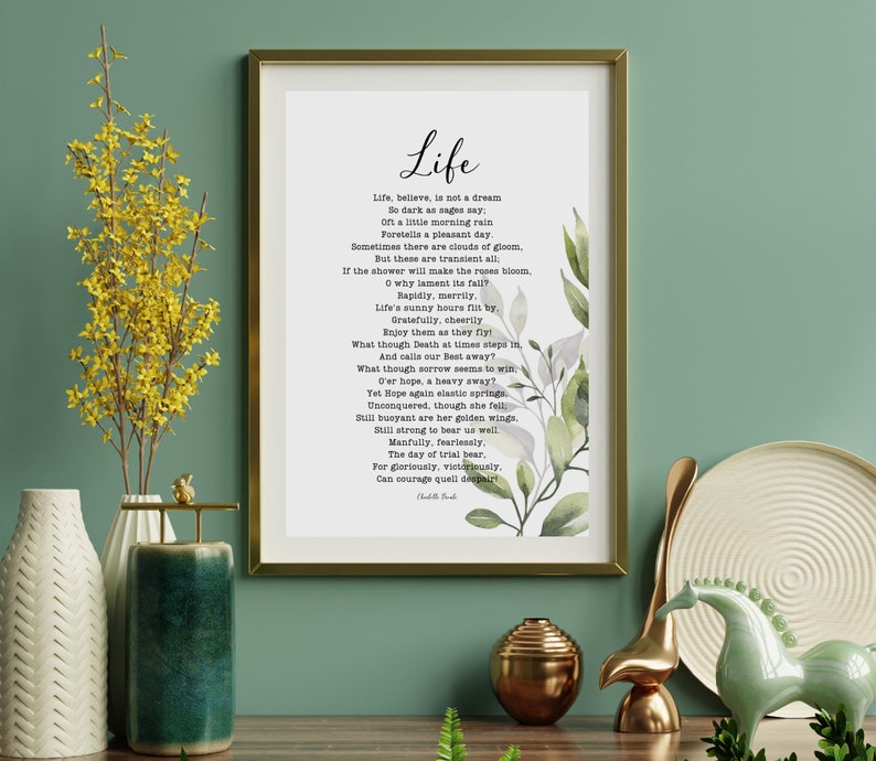 Charlotte Bronte Love Poem | Poem | Poetry | Wall Art | Instant ...
