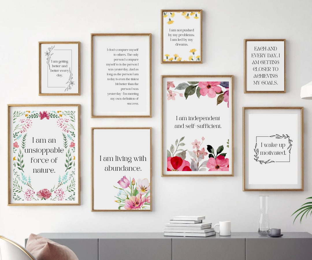 Affirmations Wall Art | Set of 20 PRINTABLES | Home Office Decor | Home ...