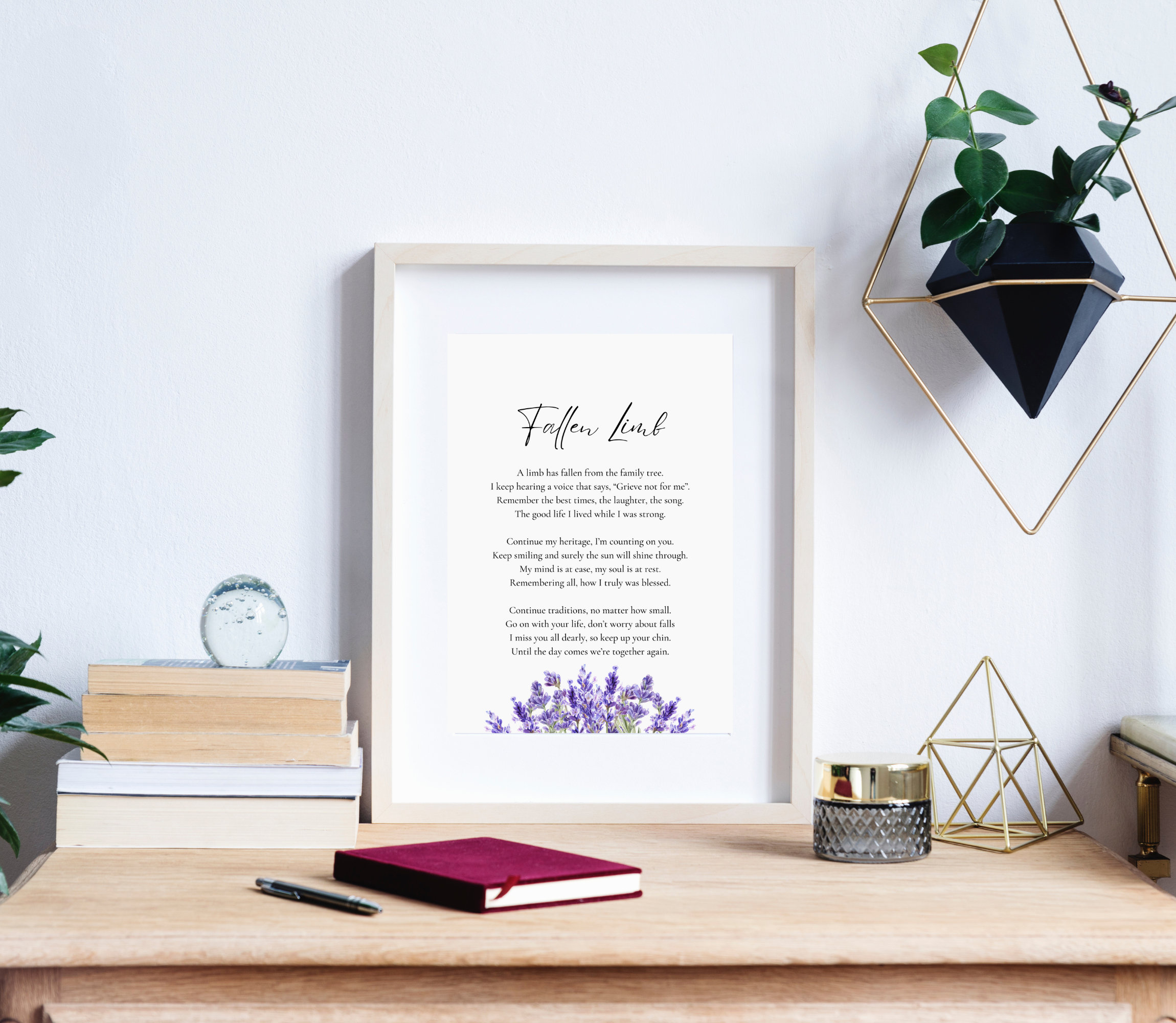 Fallen Limb Memorial Poem. Celebration of Life, Funeral Remembrance ...