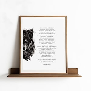 Two Wolves Cherokee Legend Print | Native American Quote (instant ...
