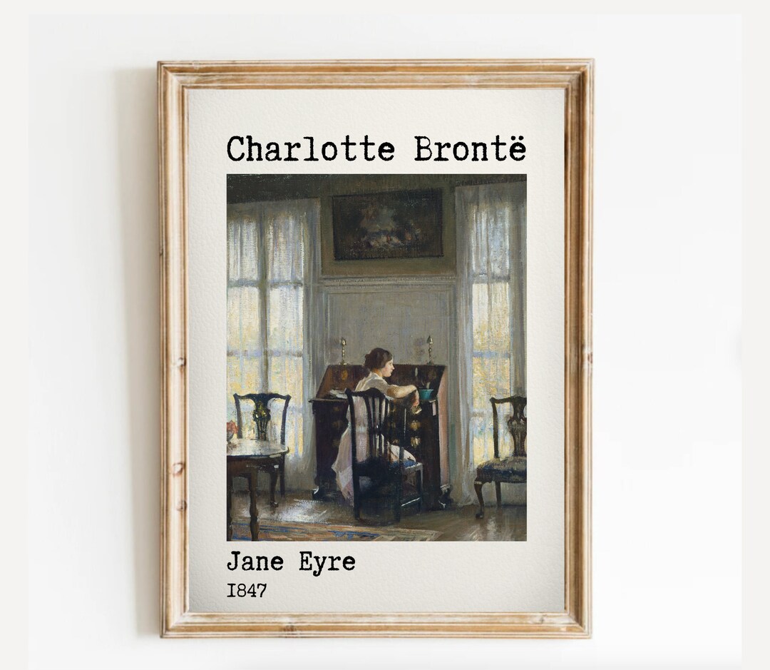 Jane Eyre Book Poster - Book Cover Charlotte Brontë Vintage Aesthetic ...