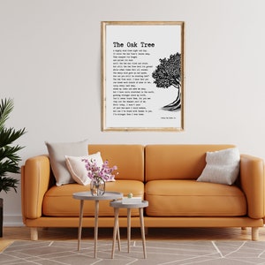 Oak Tree Poem | Nature Wall Art | Inspirational Art Print | Digital ...
