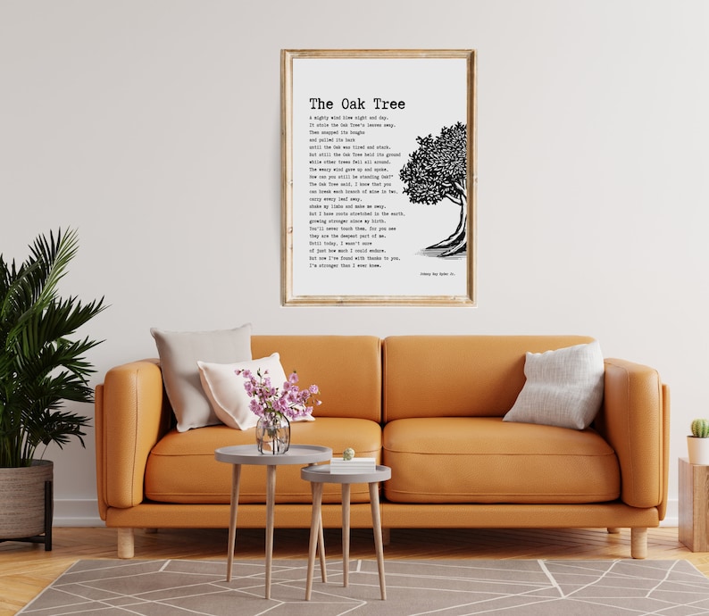 Oak Tree Poem Nature Wall Art Inspirational Art Print - Etsy