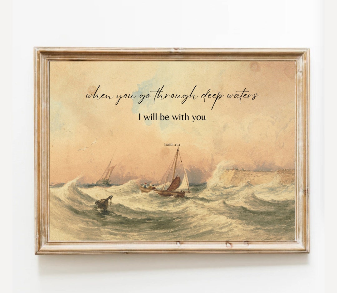 Scripture Wall Art Isaiah 43 2, Bible Verse Wall Art, Christian Wall ...