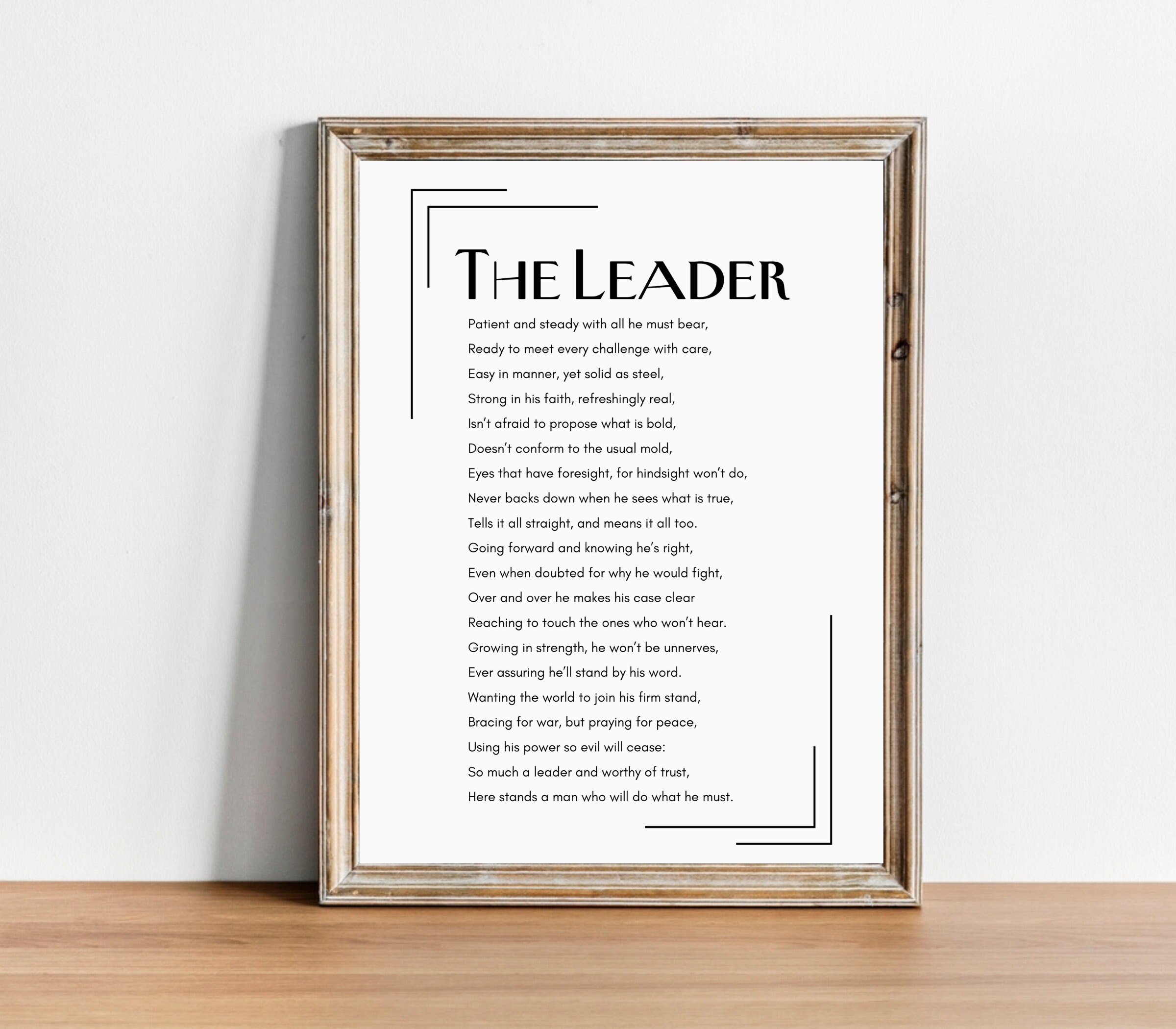 The Leader Poem Poster | Gift for Boss – Male & Female Versions ...
