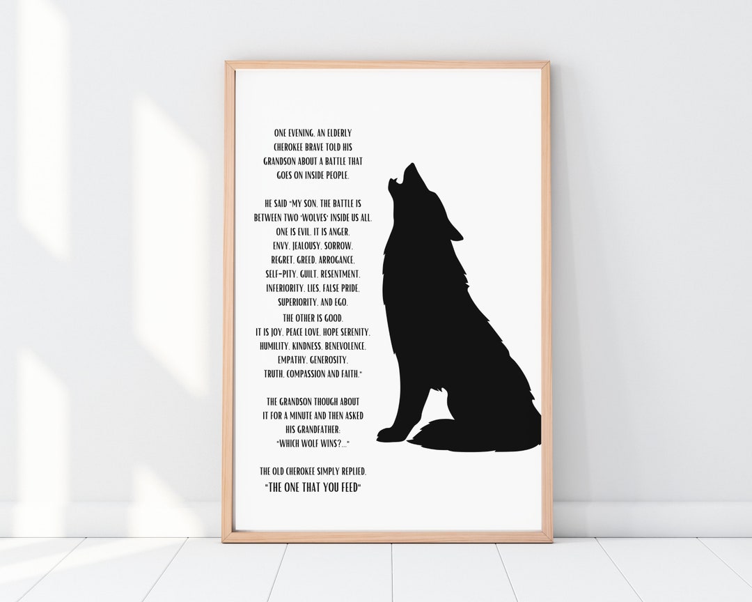 Tale of Two Wolves Quote Poster Native American Leadership - Etsy