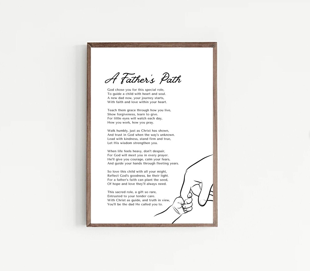 Christian Poem for New Dads | Fatherhood Gifts | New Dad Blessing Poem ...