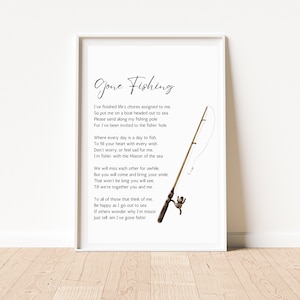 Gone Fishing Poem Ready to Print, Celebration of Life Poem for ...
