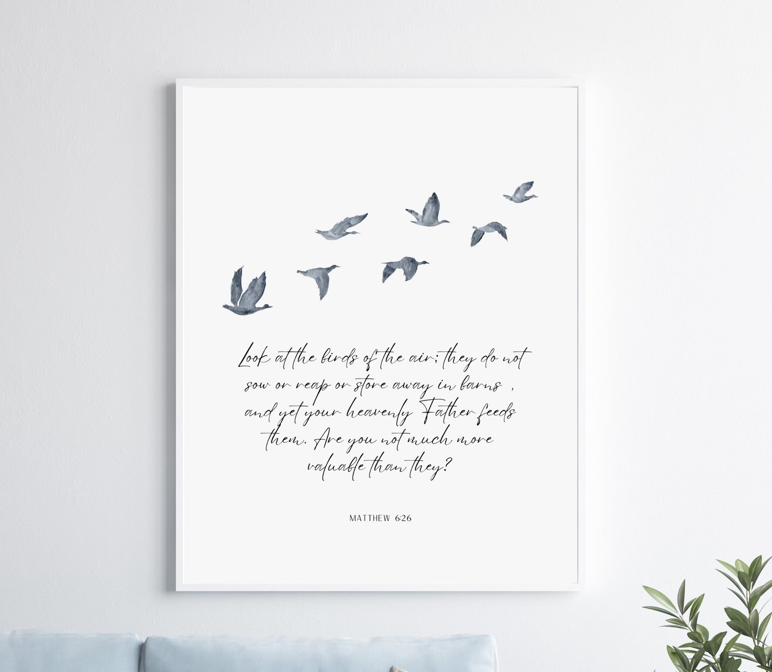 Look at the Birds of the Air Matthew 6:26, Bible Verse Print, Christian ...