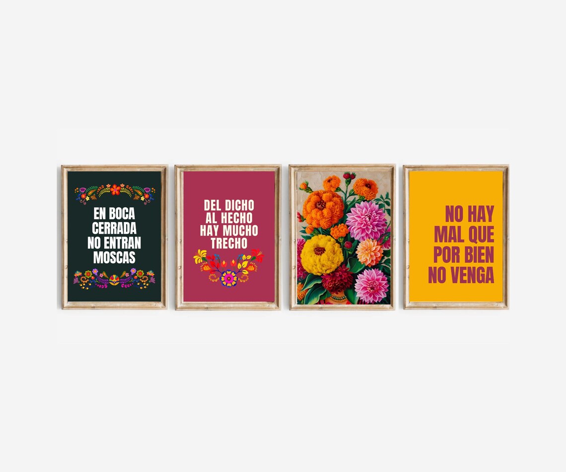 Mexican Proverbs Art Prints | Spanish Inspirational Quotes (digital ...