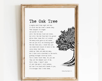The Oak Tree Poem - Etsy