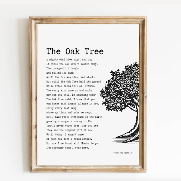 Oak Tree Poem - Etsy