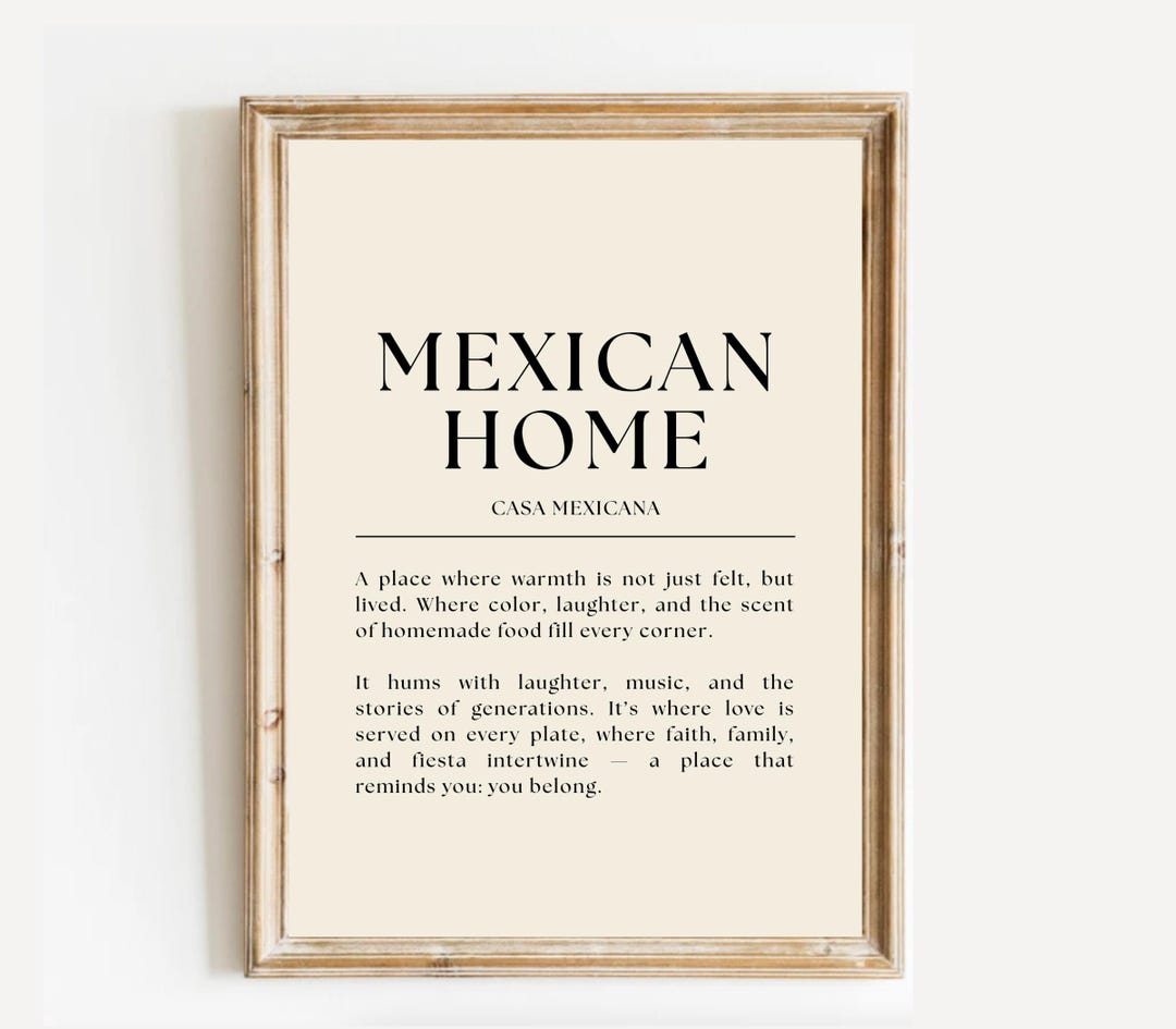 Mexican Home Definition Art Print: Hispanic Culture Decor (digital ...