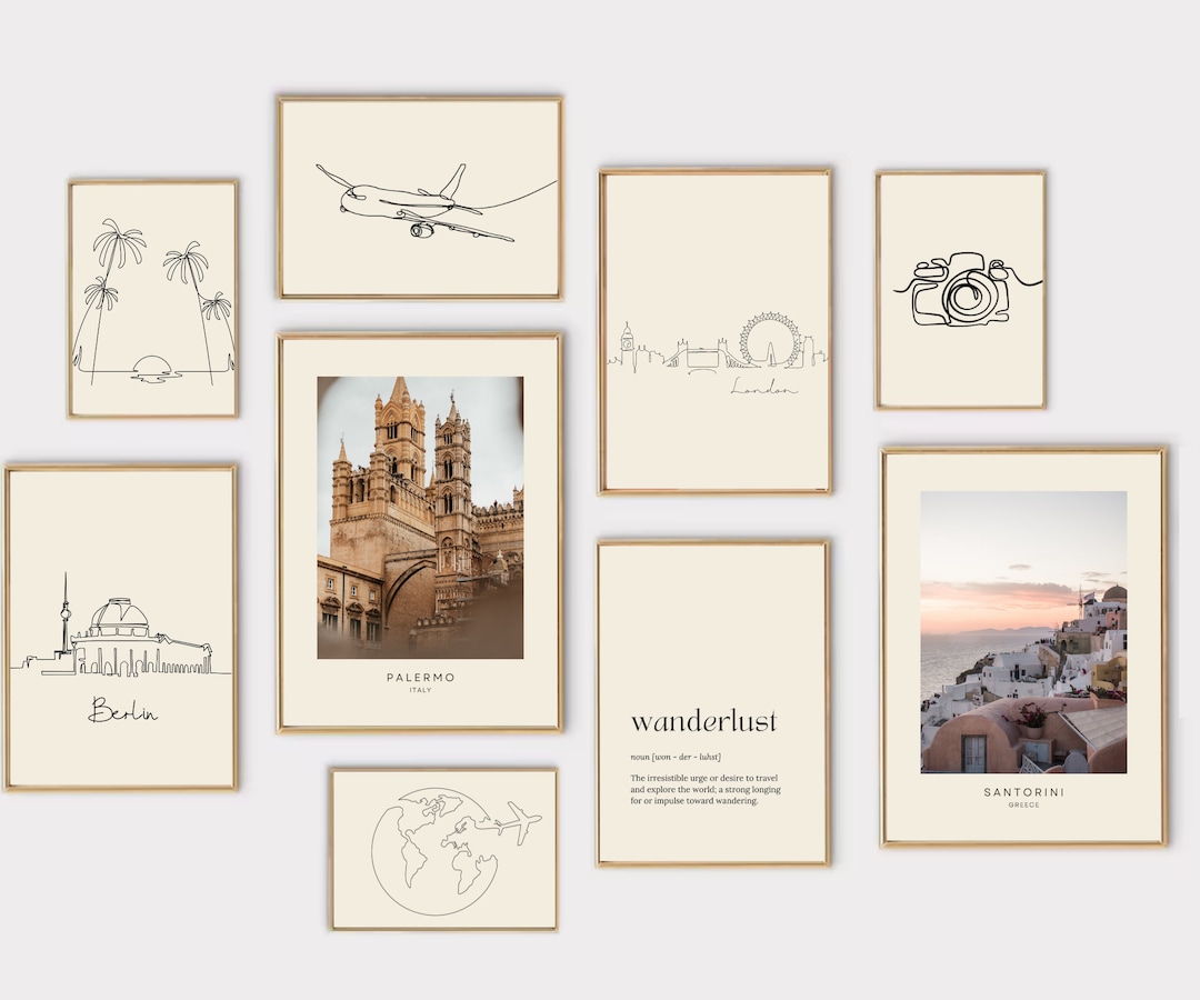 Travel Gallery Wall Set of 20 PRINTABLES | Home Office Decor | Traveler ...