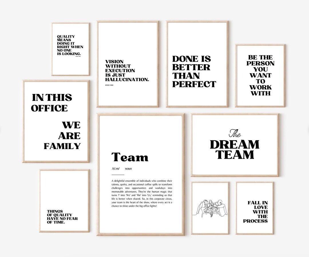 Office Set of 20 Prints, Office Wall Decor, Home Office Decor ...