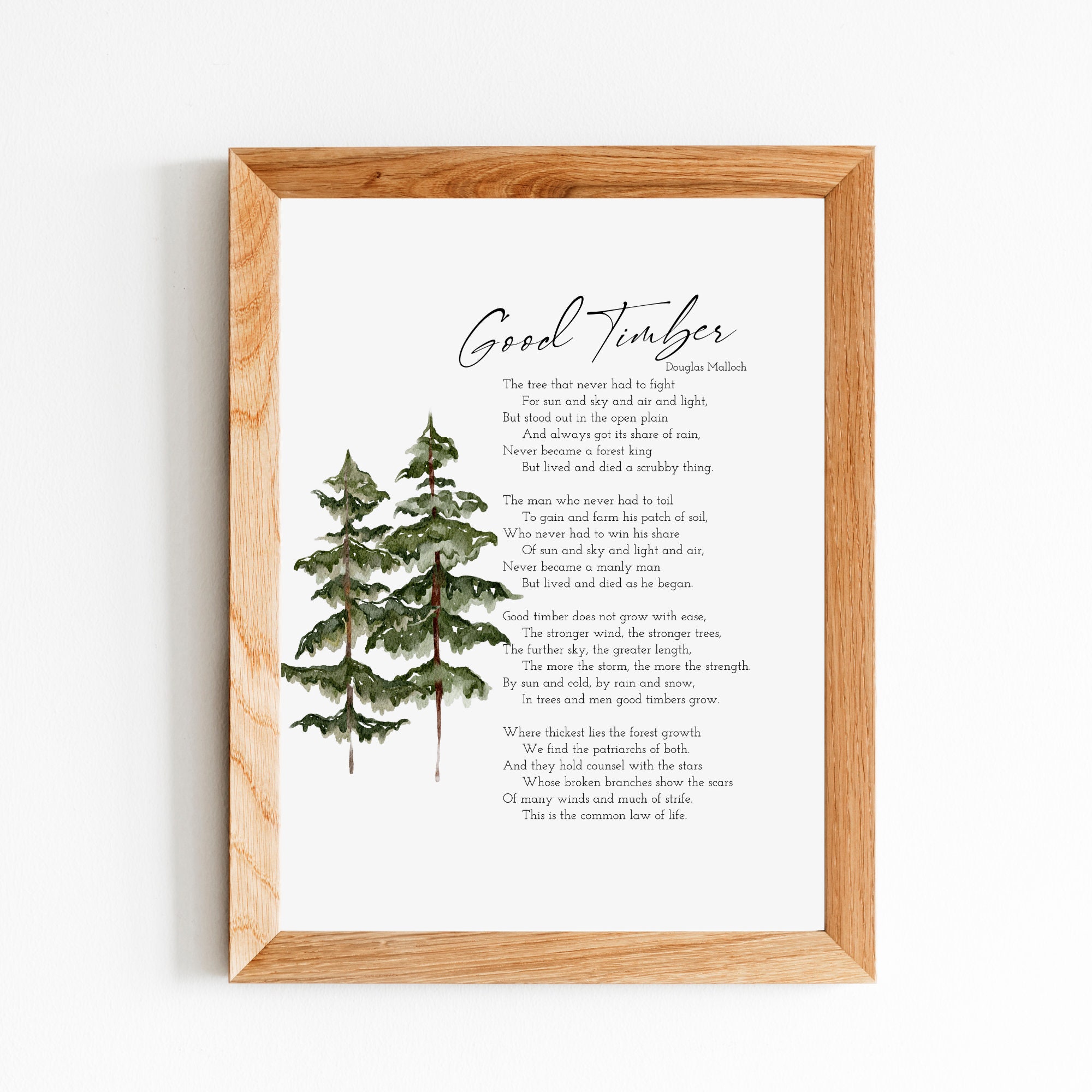 Good Timber Poem LDS Gift, Thomas S Monson Mormon Quote, Douglas ...