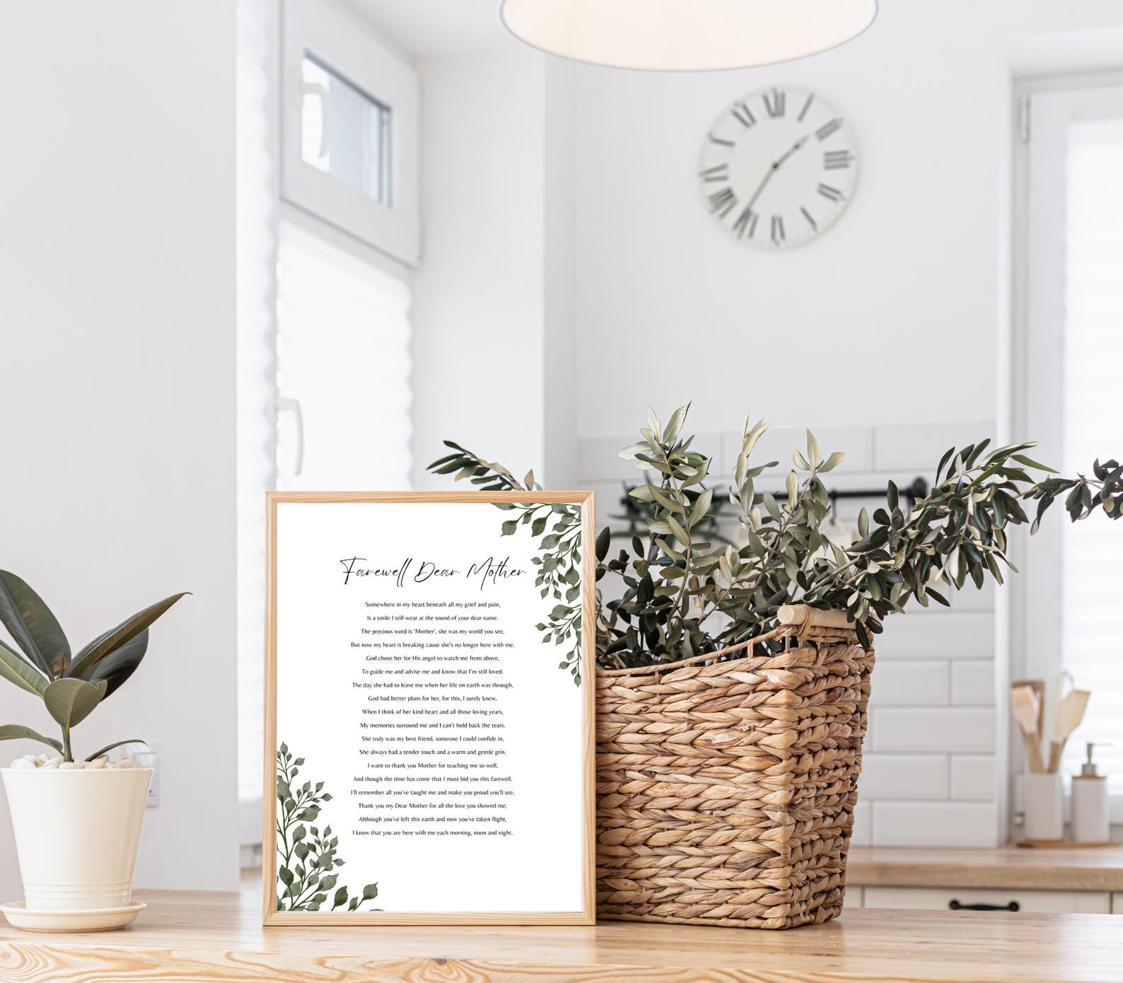 Farewell Dear Mother | Funeral Printable Poem, Digital Download, Grief ...