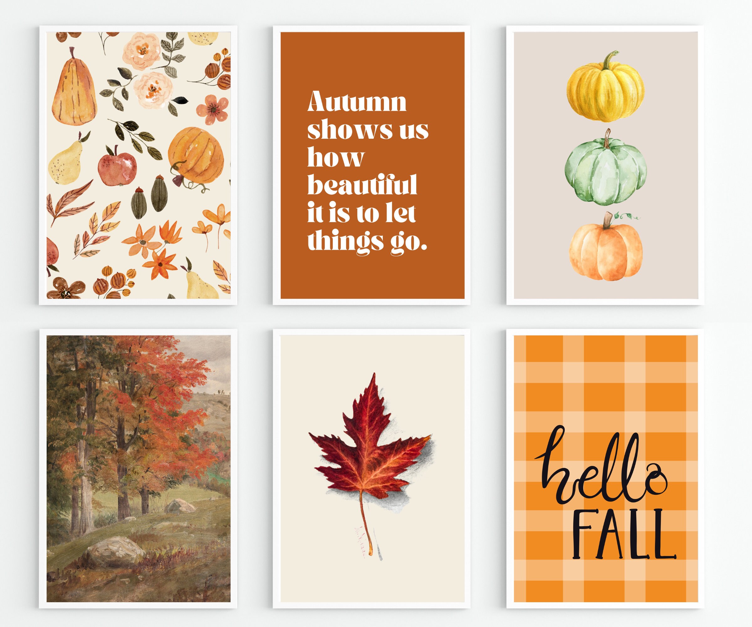 Fall Painting Set of 10 Prints, Fall Printable Art, Fall Wall Art ...