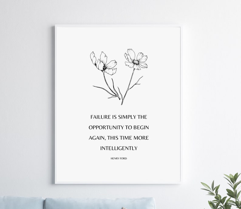 Henry Ford Quote Failure is Simply the Opportunity to Begin - Etsy