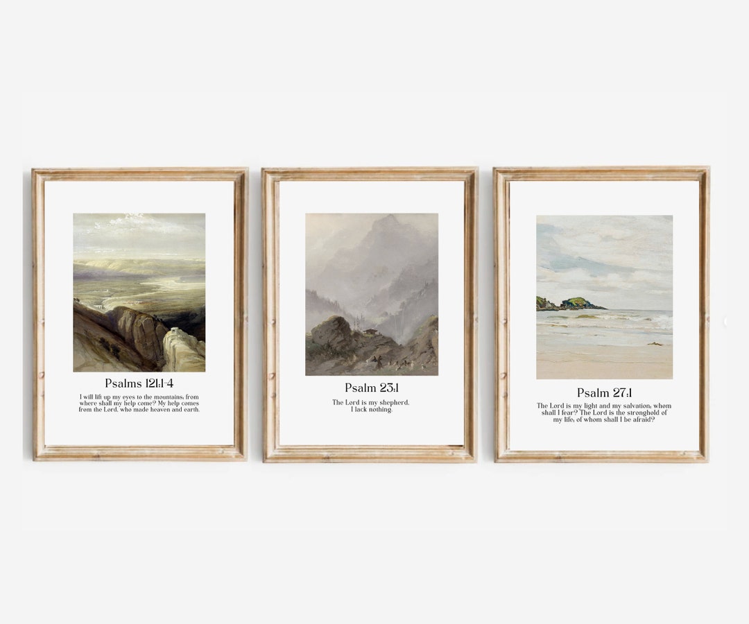 Bible Verse Prints Set of 3 Clouds PRINTABLE| Modern Scripture Decor ...