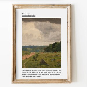 Jane Austen Gallery Art Set, Pride and Prejudice Wall Art, Jane Austen ...