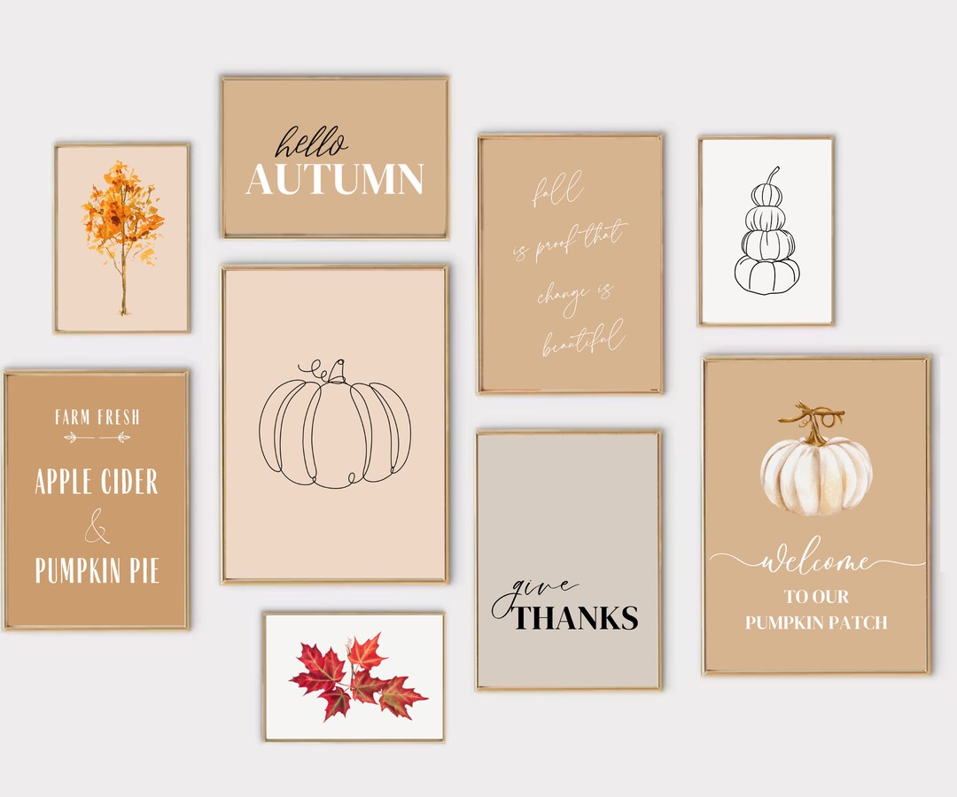 Fall Painting Set of 10 Prints, Fall Printable Art, Fall Wall Art ...