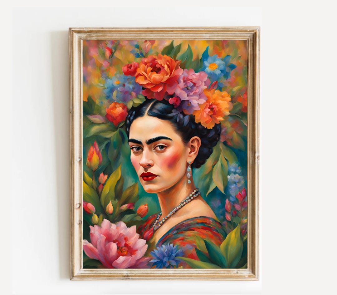 Frida Kahlo Birds and Flowers Poster, Frida Kahlos Print, Mexican Art ...