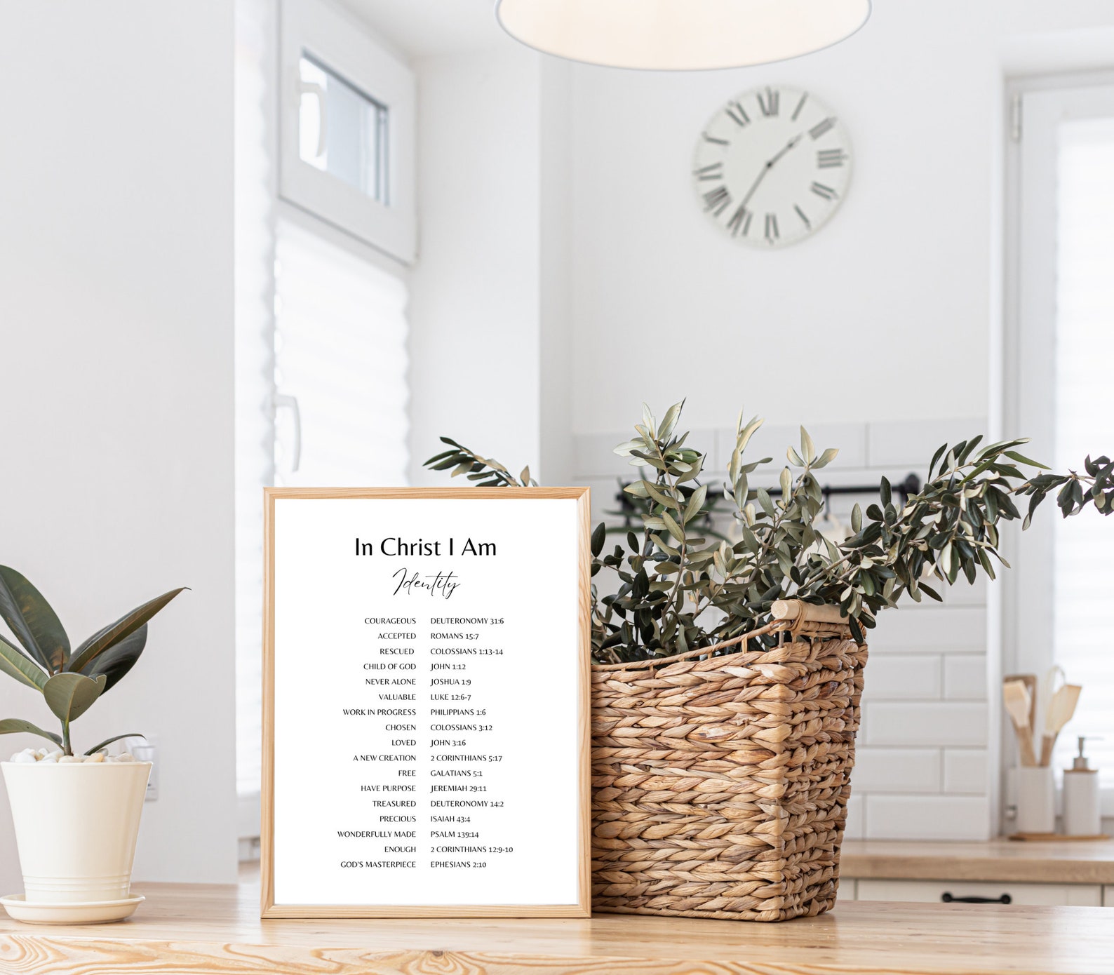 In Christ I Am Identity, Bible Verse Print, Christian Gift, Scripture ...