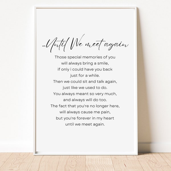 Until We Meet Again Poem - Etsy